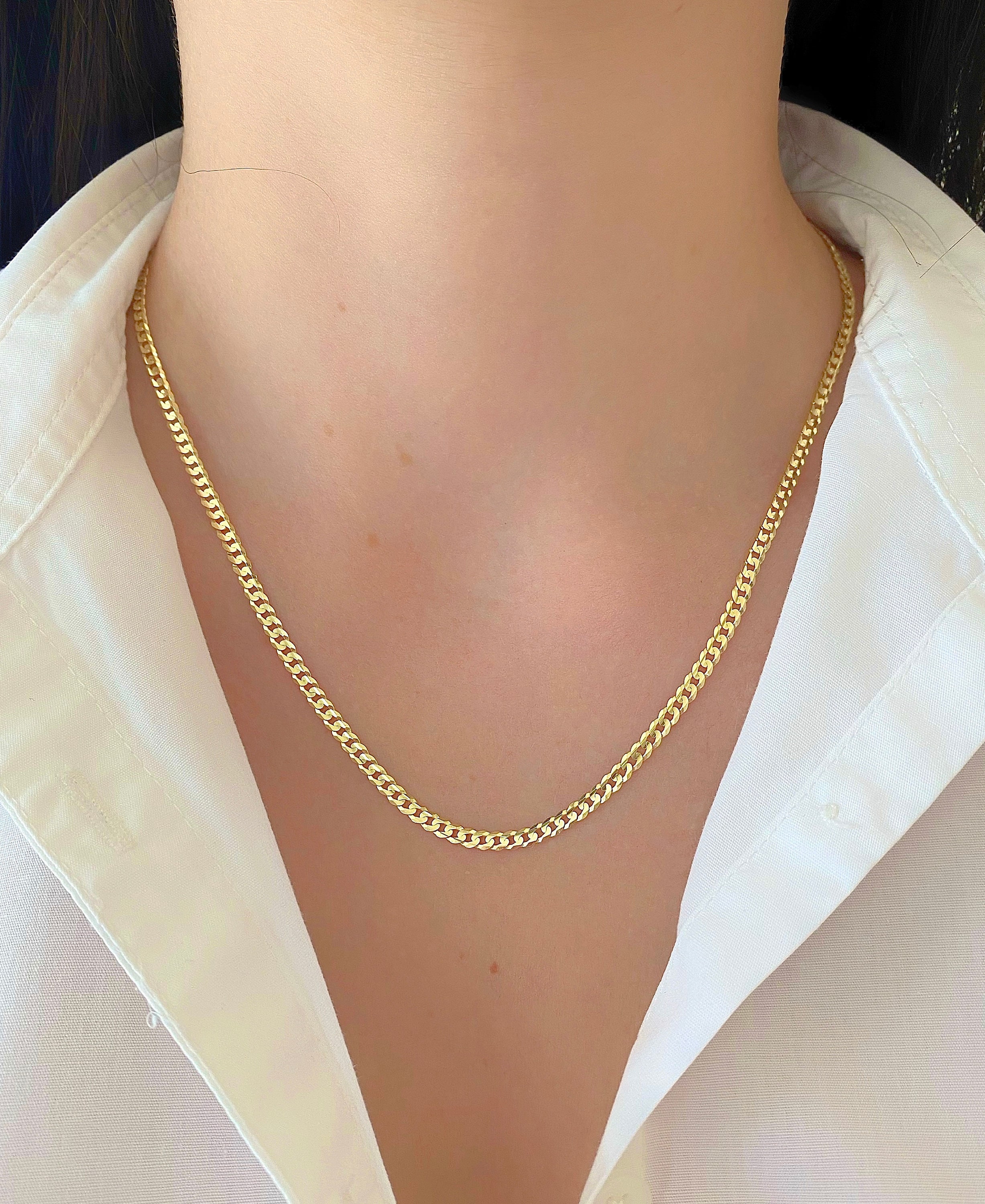 Cuban Link Necklace 14K Solid Gold 14K Solid Yellow Gold - Etsy