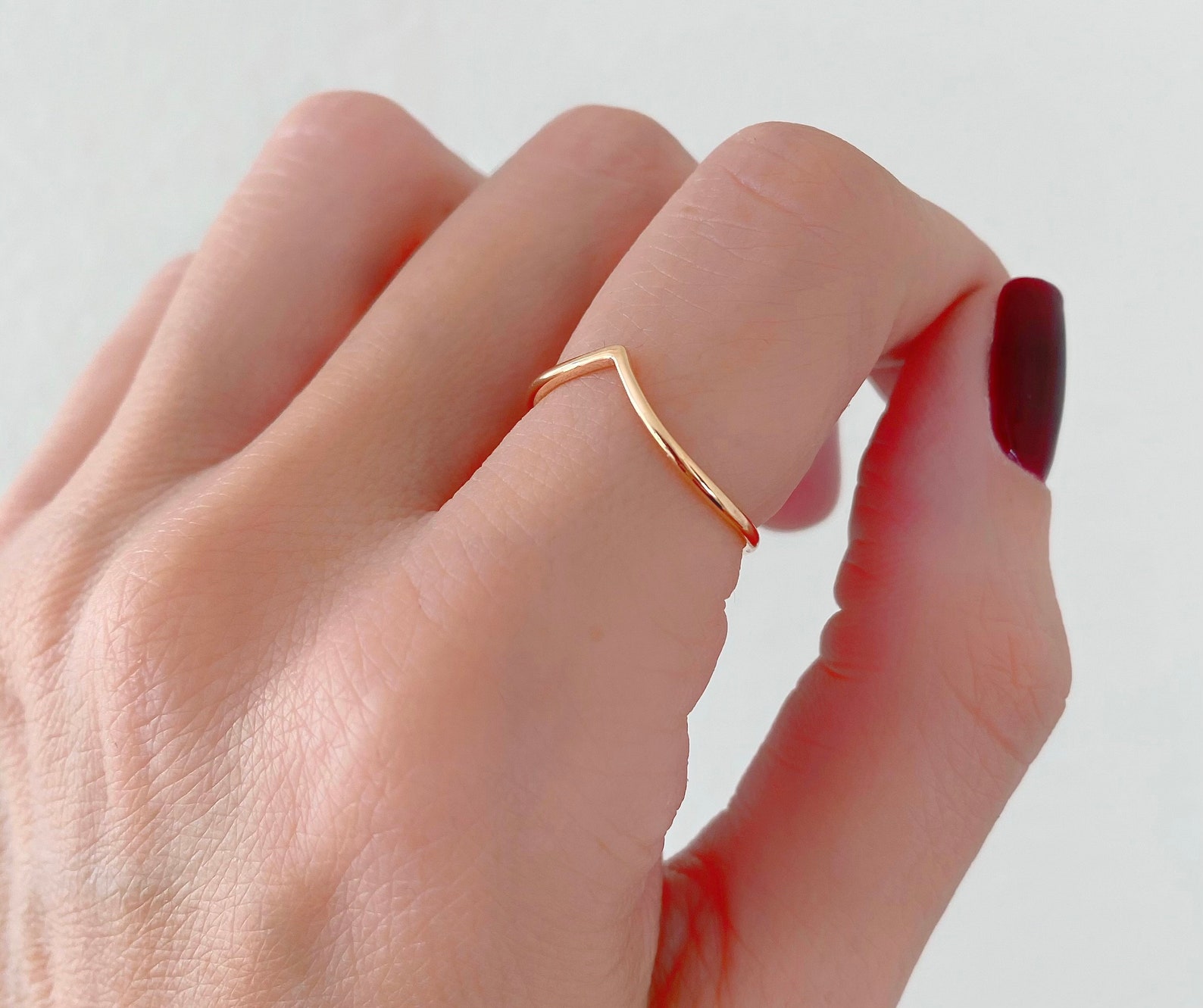 14K V Ring 14K Chevron Ring 14K Spacer Ring 14K Knuckle | Etsy