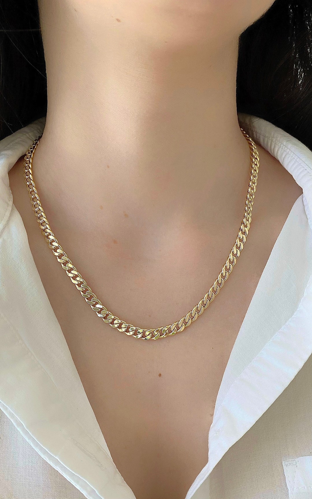 Cuban Link Necklace 14K Solid Gold| 6mm Miami Cuban Link Cuban Link ...