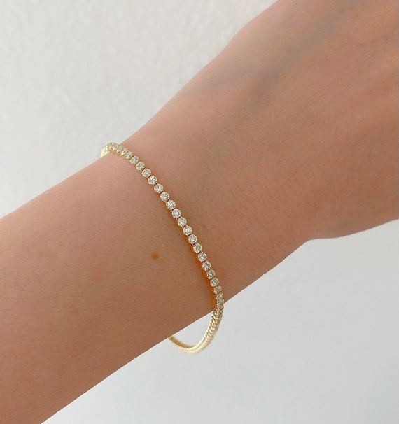 Solid gold tennis bracelet store