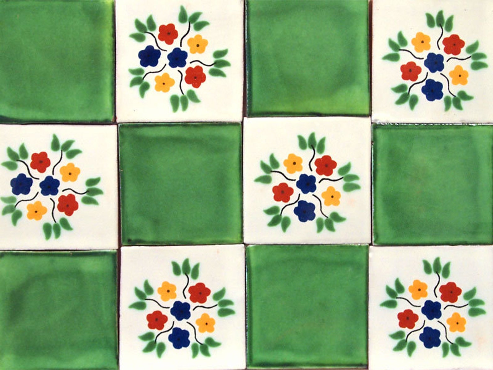 Swirl Border Handmade Mexican Talavera Tiles 4" X 4" - Etsy