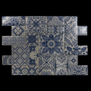 Classic Ceramic Cobalt Mix Tile 13"x19.6" - Etsy