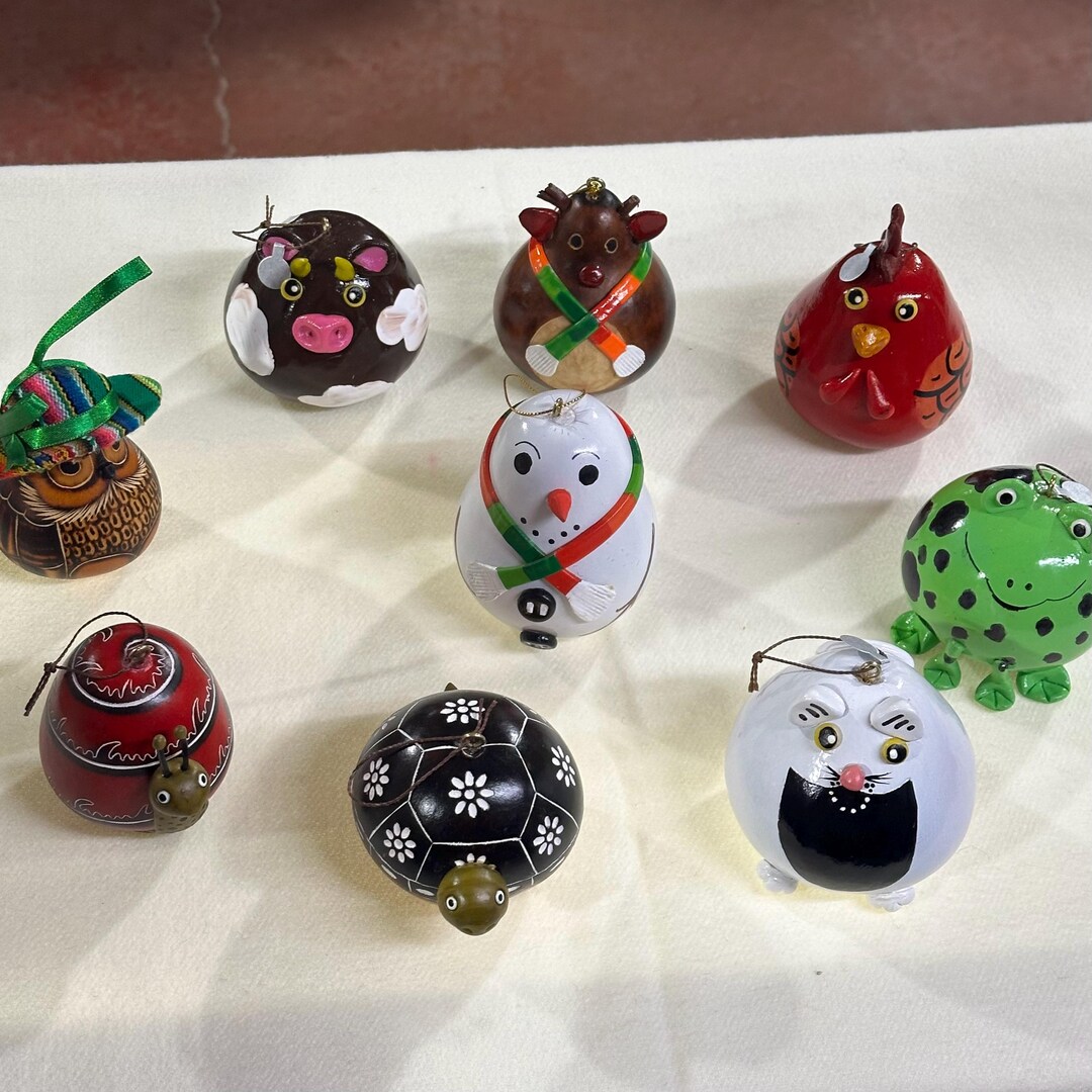 Set of 9 Marvelous Animals Gourd Ornaments - Etsy