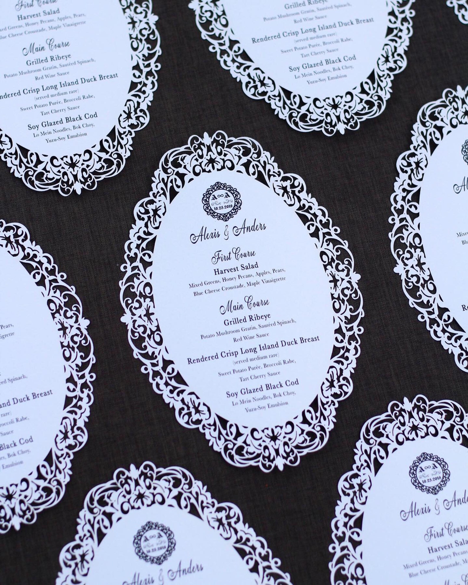 Lasercut Table Menus for wedding | Etsy