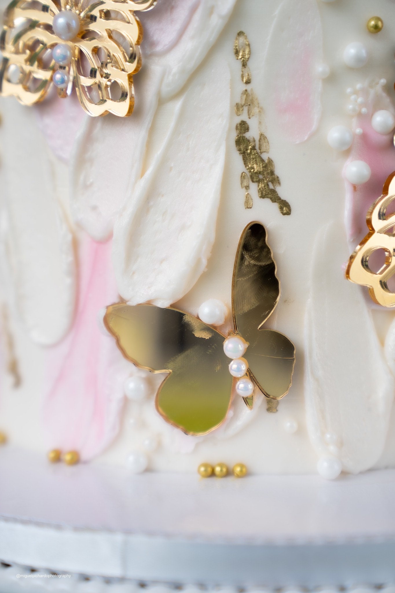 Butterflies Set of Gold Mirrored Acrylic Cake Topper | Etsy