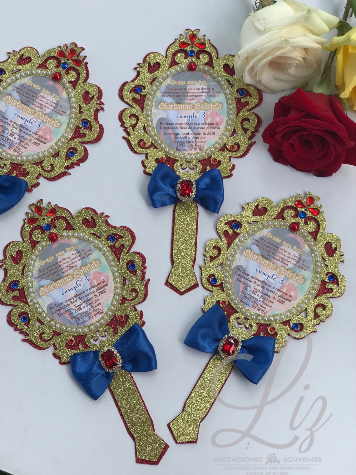 Snow White Mirror Invitations with decorated box. Invitaciones | Etsy ...