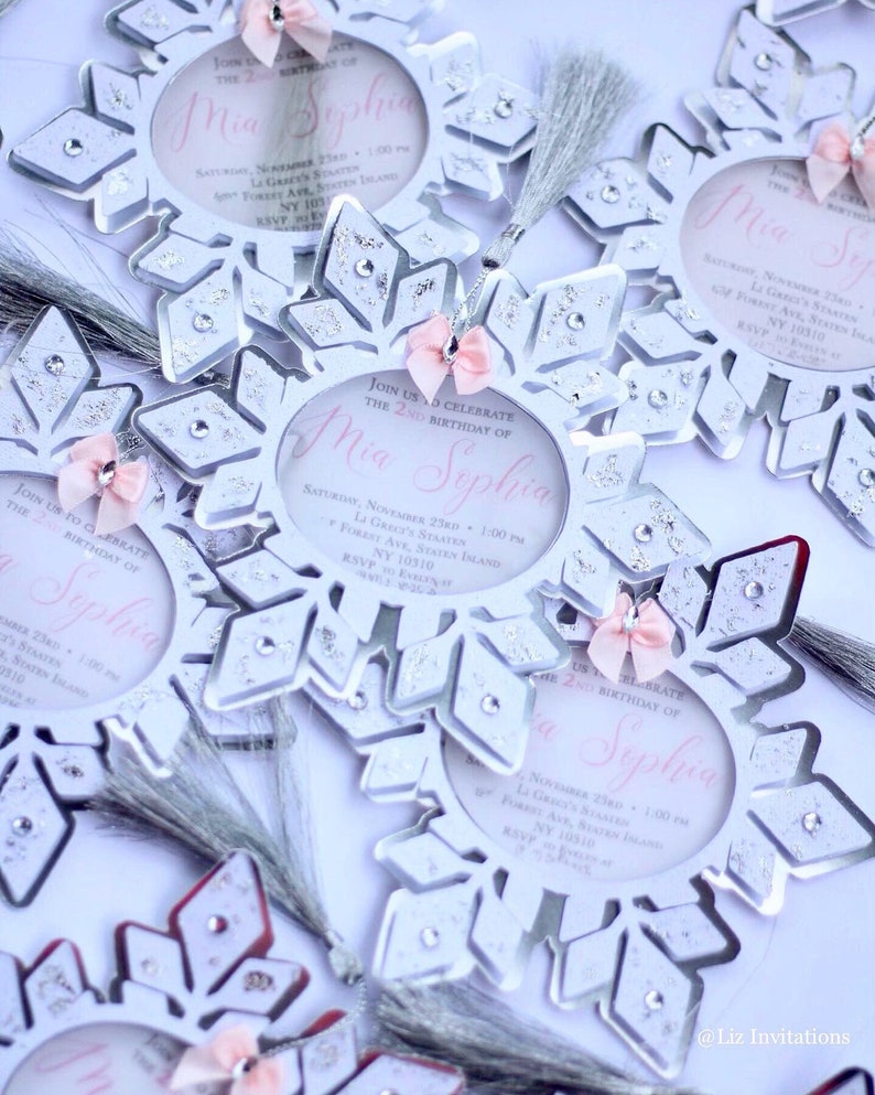 Snowflake winter wonderland invitations | Etsy
