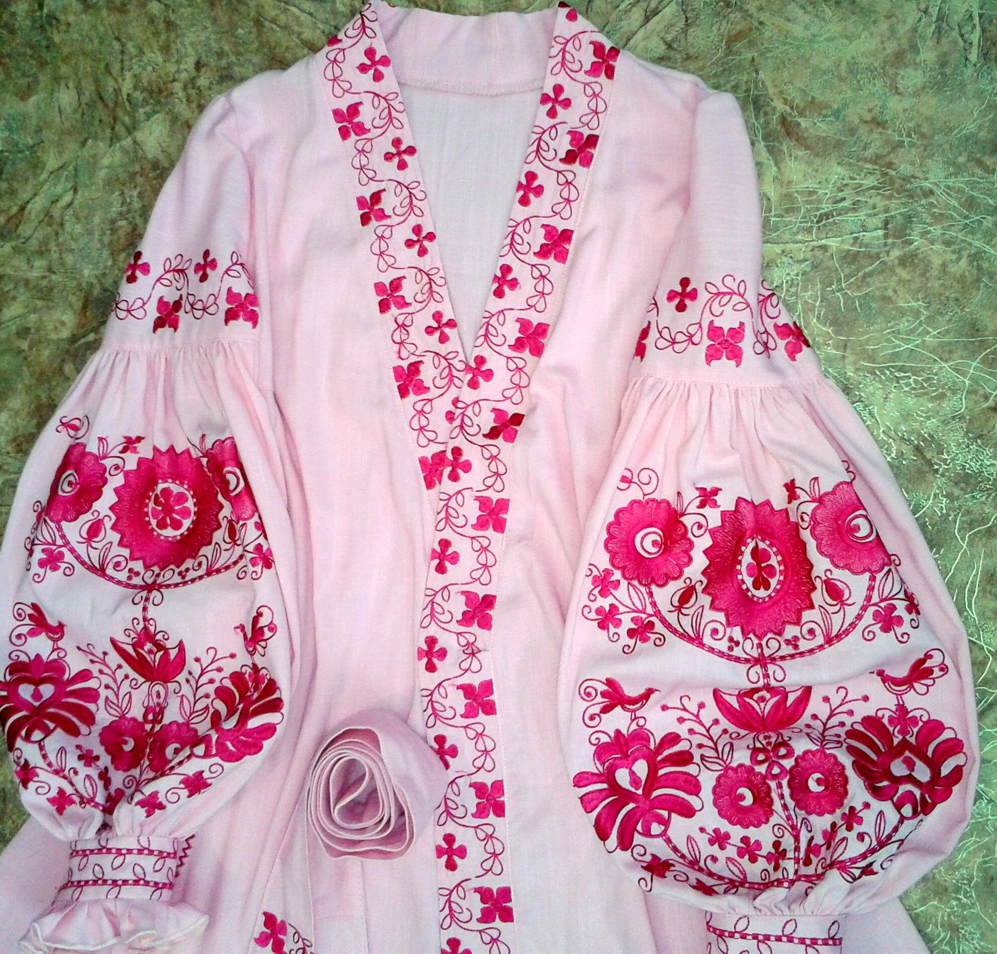 Vishivanka Embroidered Dress Linen Pattern Ukrainian Boho Ethnic ...