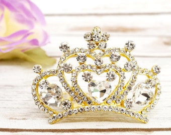 Silver Rhinestone Mini Tiara, Doll Baby Tiara, Rhinestone Princess ...