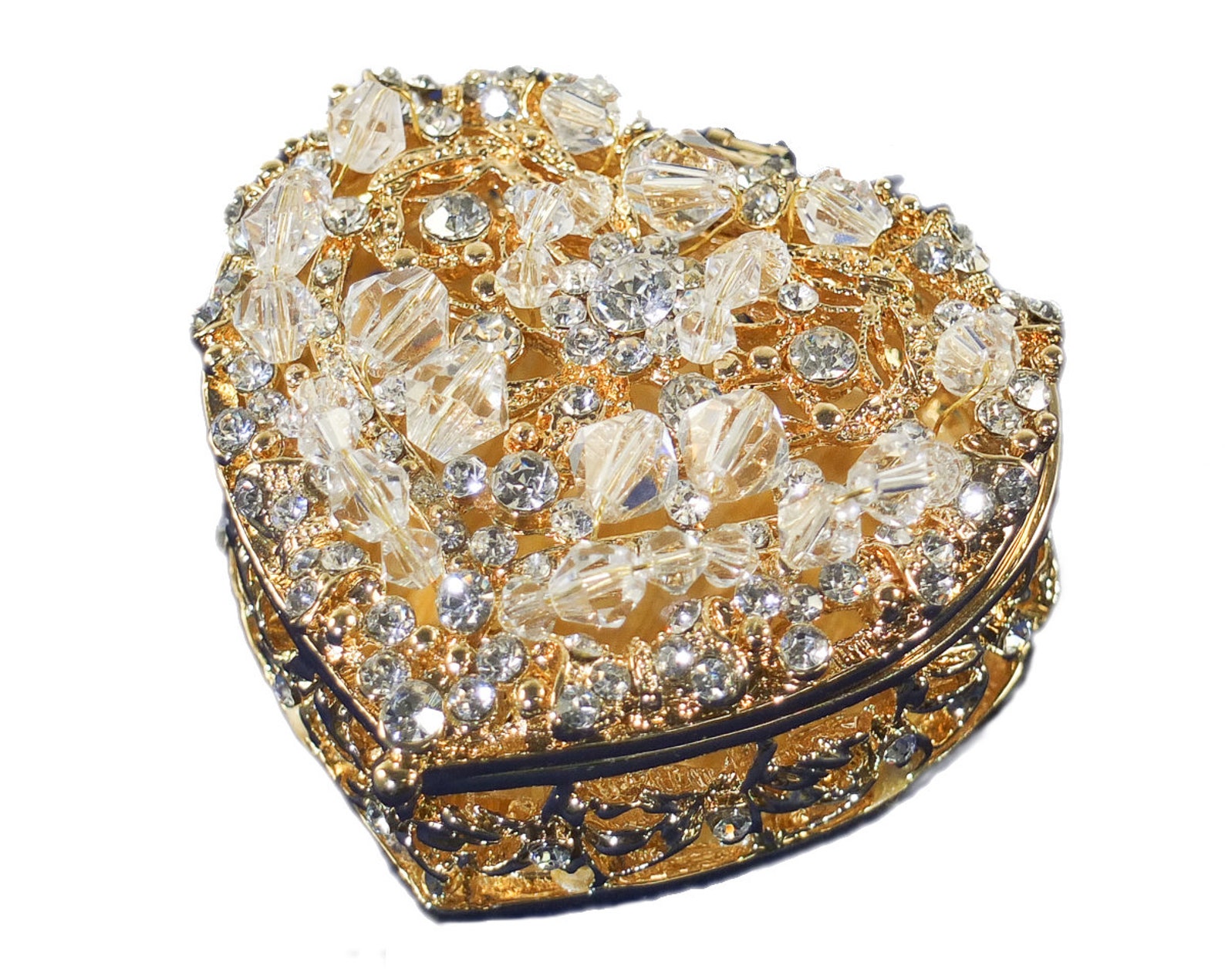 Gold Rhinestone Wedding Arras Box Set Decorative Heart | Etsy