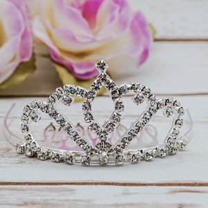 2.75" Miniature Silver Tiara Doll Crown Girl's Headpiece Baby Shower ...