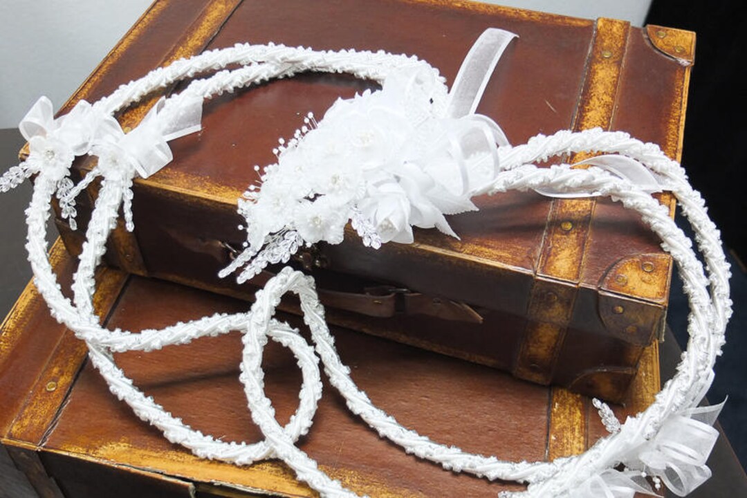 White Wedding Lasso - Traditional Wedding Lasso - Lazo De Boda ...