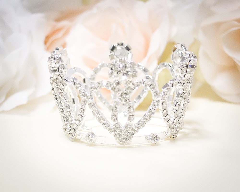 Rhinestone Baby Crown, Baby Tiara, Mini Crown, Tiny Crown Photo Prop ...