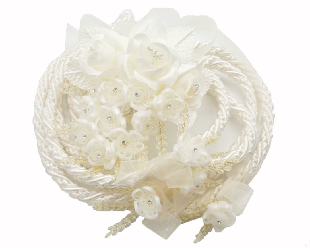 Ivory Wedding Lasso - Satin Flower Wedding Lasso - Lazo De Boda - Lazo ...
