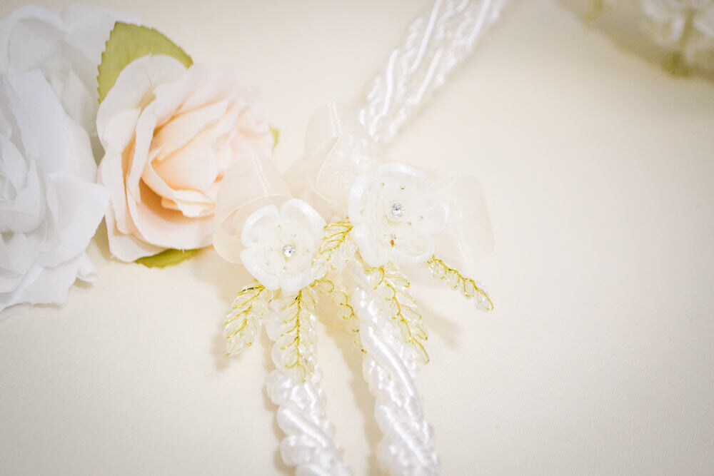 Ivory Wedding Lasso Satin Flower Wedding Lasso Lazo De - Etsy