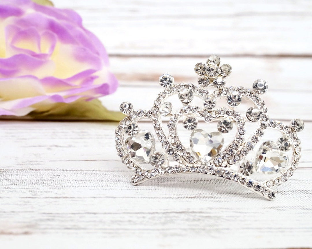 Silver Rhinestone Mini Tiara, Doll Baby Tiara, Rhinestone Princess ...