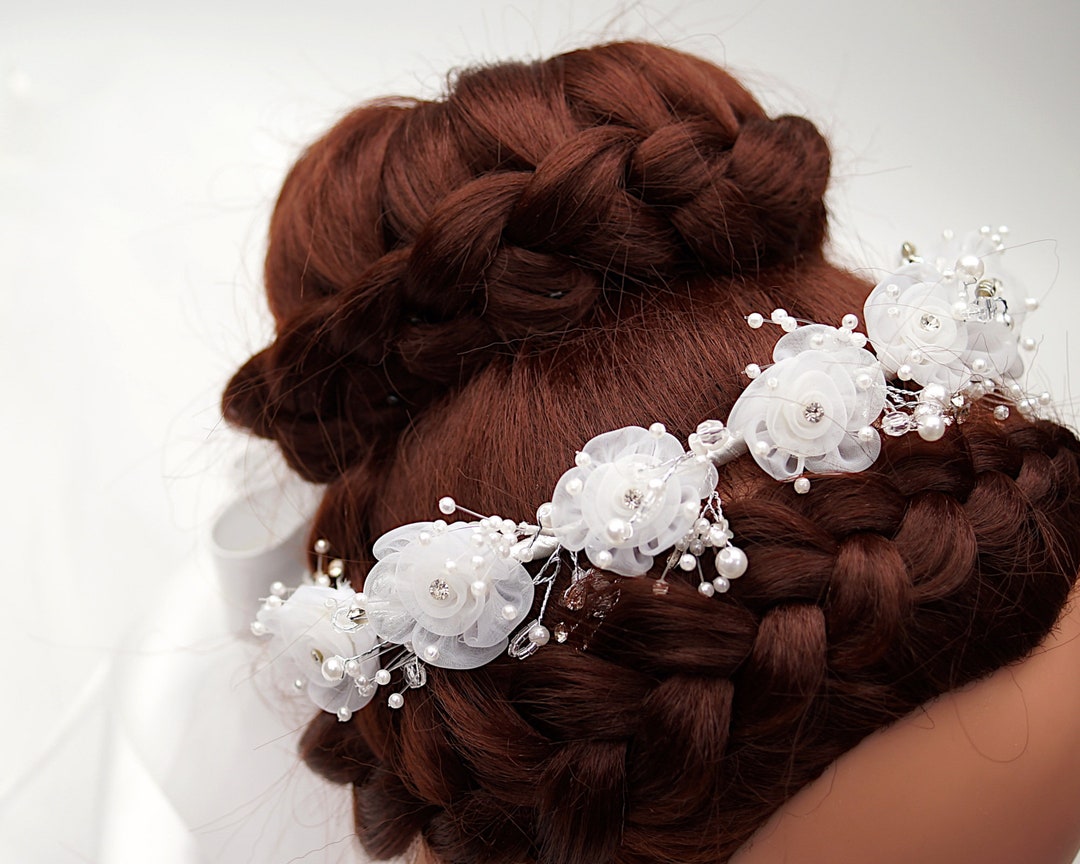 Communion Headpiece and Veil Confirmation Headpiece and Veil Girls Holy ...