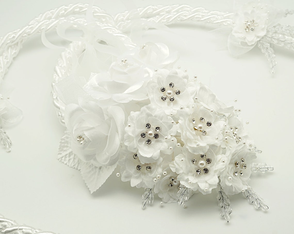 White Wedding Lasso Silk Rose Flower Wedding Lasso Lazo | Etsy