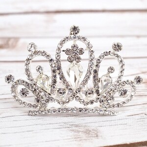 Silver Rhinestone Mini Tiara, Doll Tiara Baby Tiara, Baby Tiara, Tiny ...