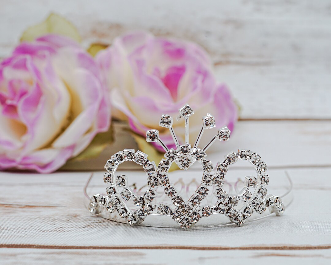 2.75" Miniature Silver Tiara Doll Crown Girl's Headpiece Baby Shower ...