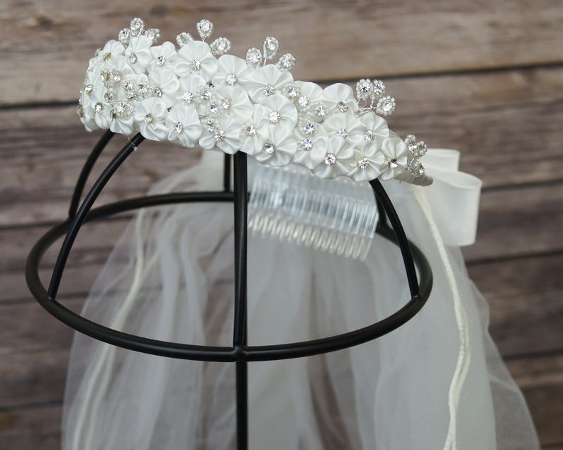 Communion Headpiece and Veil First Communion Veil - Etsy