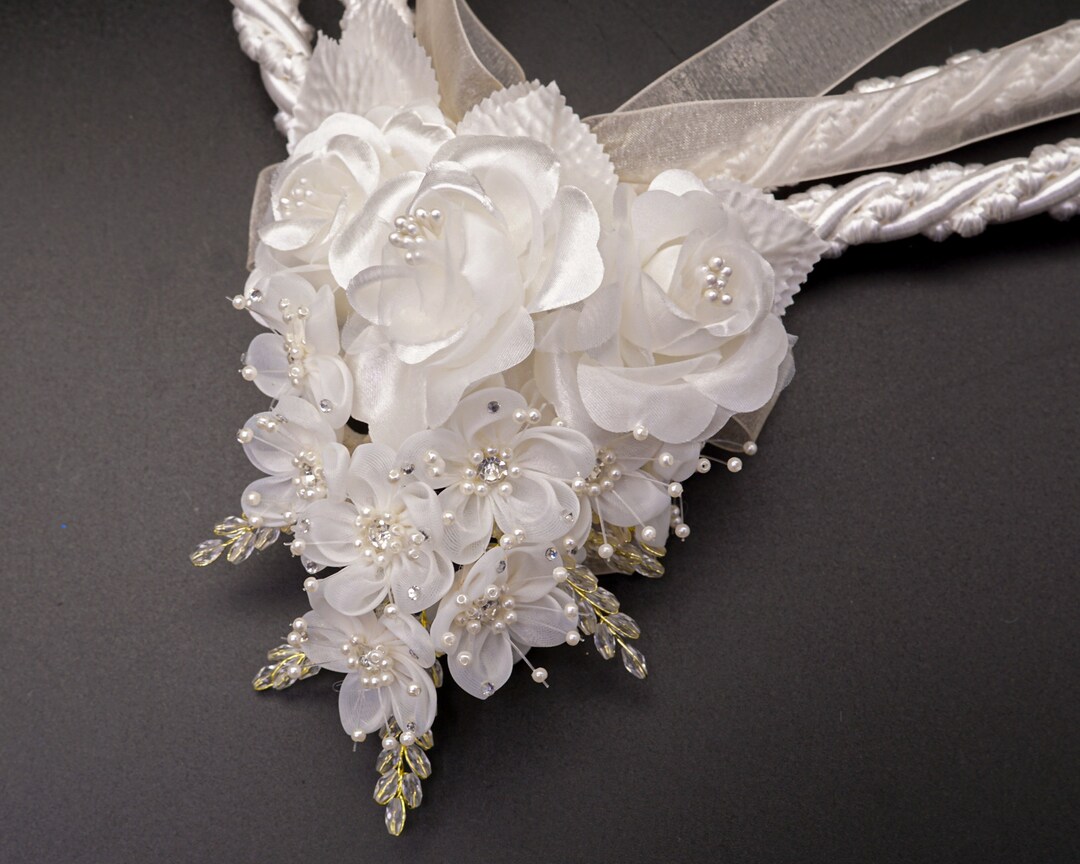 Ivory Wedding Lasso - Silk Rose Flower Wedding Lasso - Lazo Para Boda ...