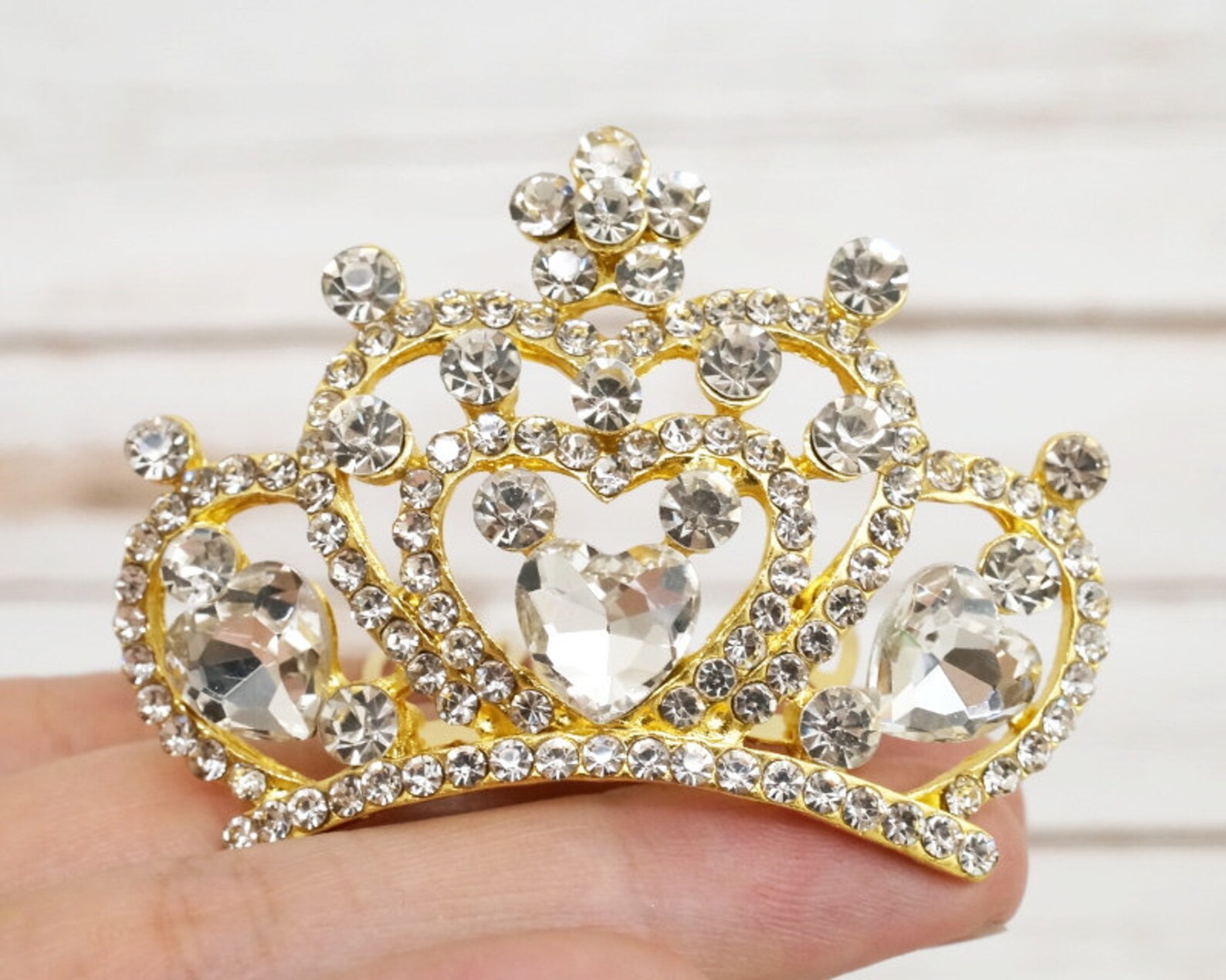 Gold Rhinestone Mini Tiara Doll Baby Tiara Rhinestone - Etsy