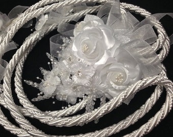 White Wedding Lasso - Traditional Wedding Lasso - Lazo De Boda ...