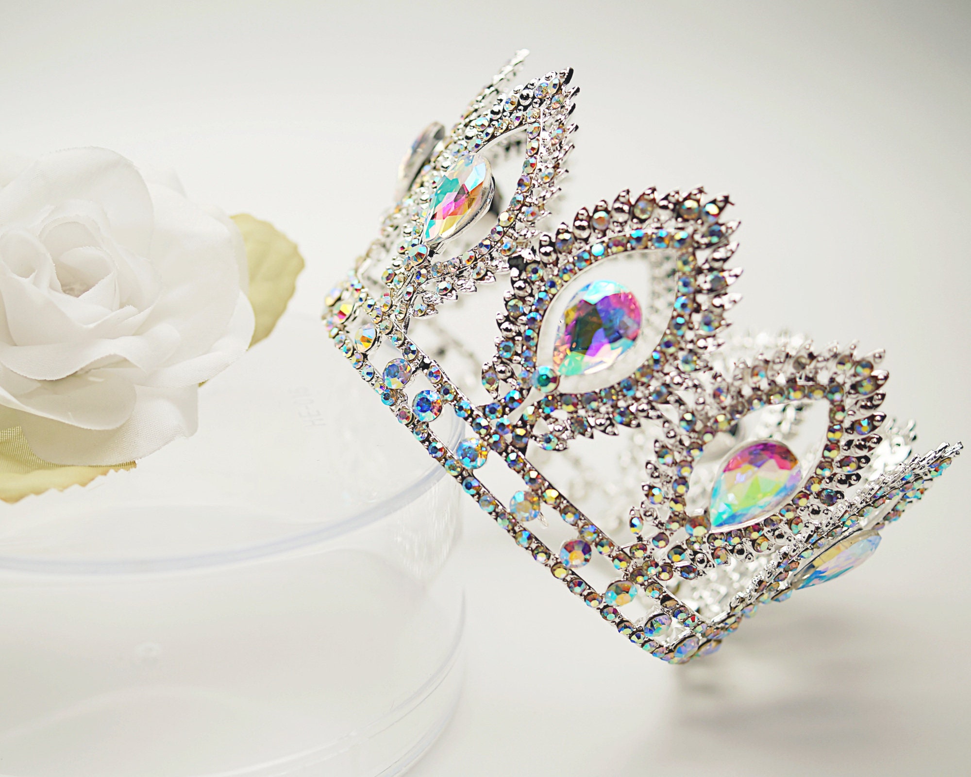 Silver Rhinestone Small Full Round Tiara Doll Baby Tiara | Etsy