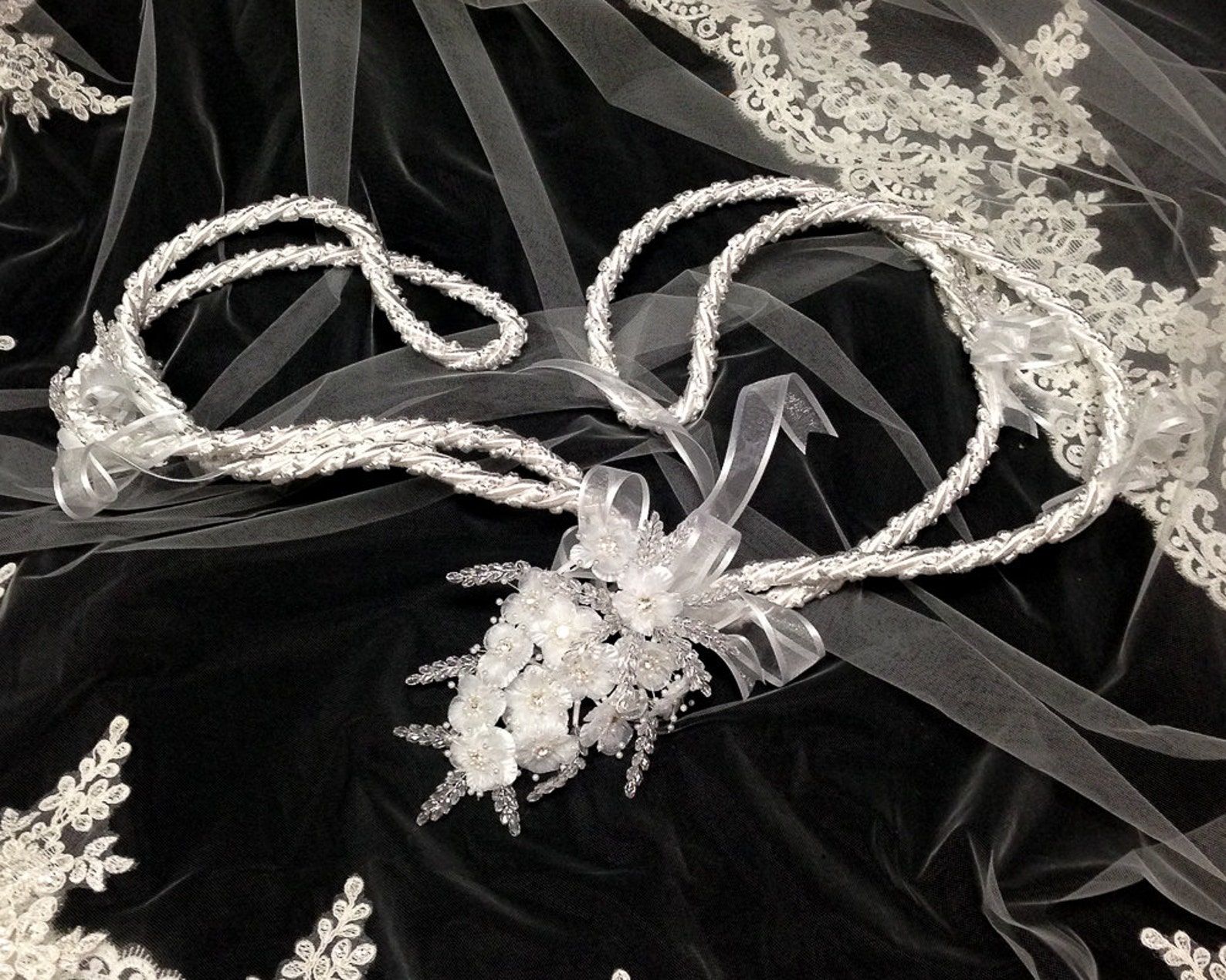 White Wedding Lasso Traditional White Wedding Lasso Satin | Etsy