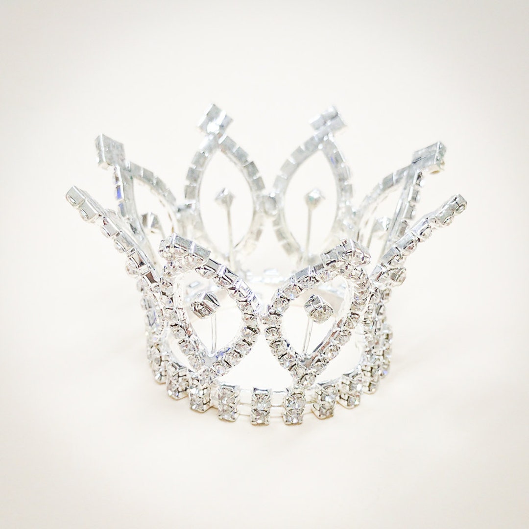 Rhinestone Mini Crown, Baby Crown, Baby Tiara, Mini Tiara, Tiny Crown ...