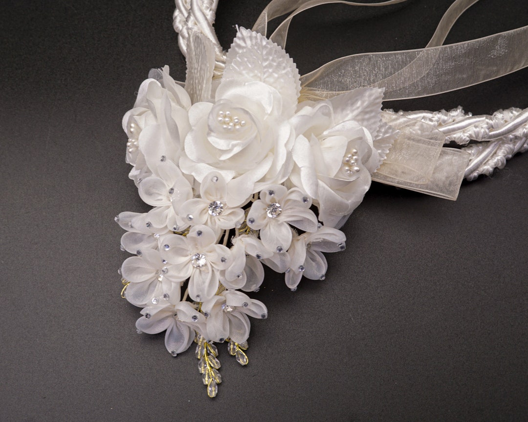 Ivory Wedding Lasso Rosary - Flower Traditional Wedding Lasso Rosary ...