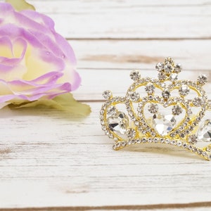 Gold Rhinestone Mini Tiara, Doll Baby Tiara, Rhinestone Princess Crown ...