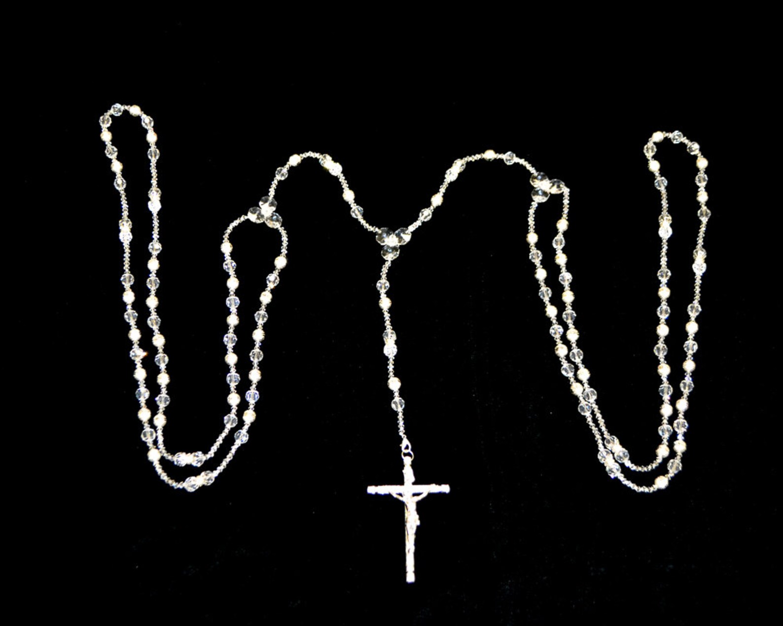 38 Silver Metal Ball Wedding Lasso Rosary Crystal | Etsy