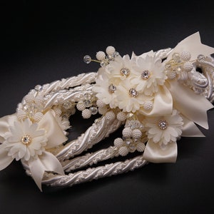 Ivory Wedding Lasso - Chiffon Flower Wedding Lasso With Pearl - Lazo De ...