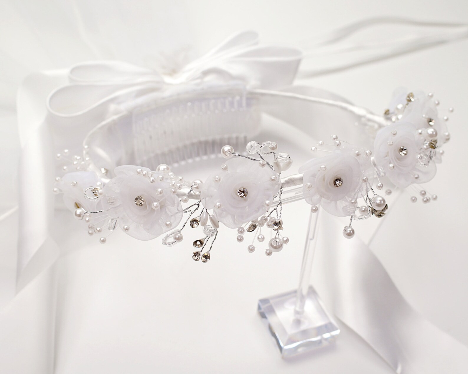 Communion Headpiece and Veil - Confirmation Headpiece and Veil - Girls ...