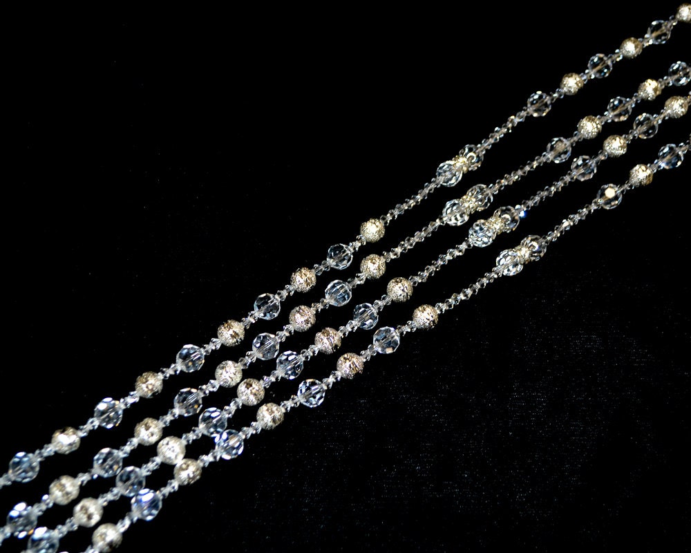 38 Silver Metal Ball Wedding Lasso Rosary Crystal | Etsy