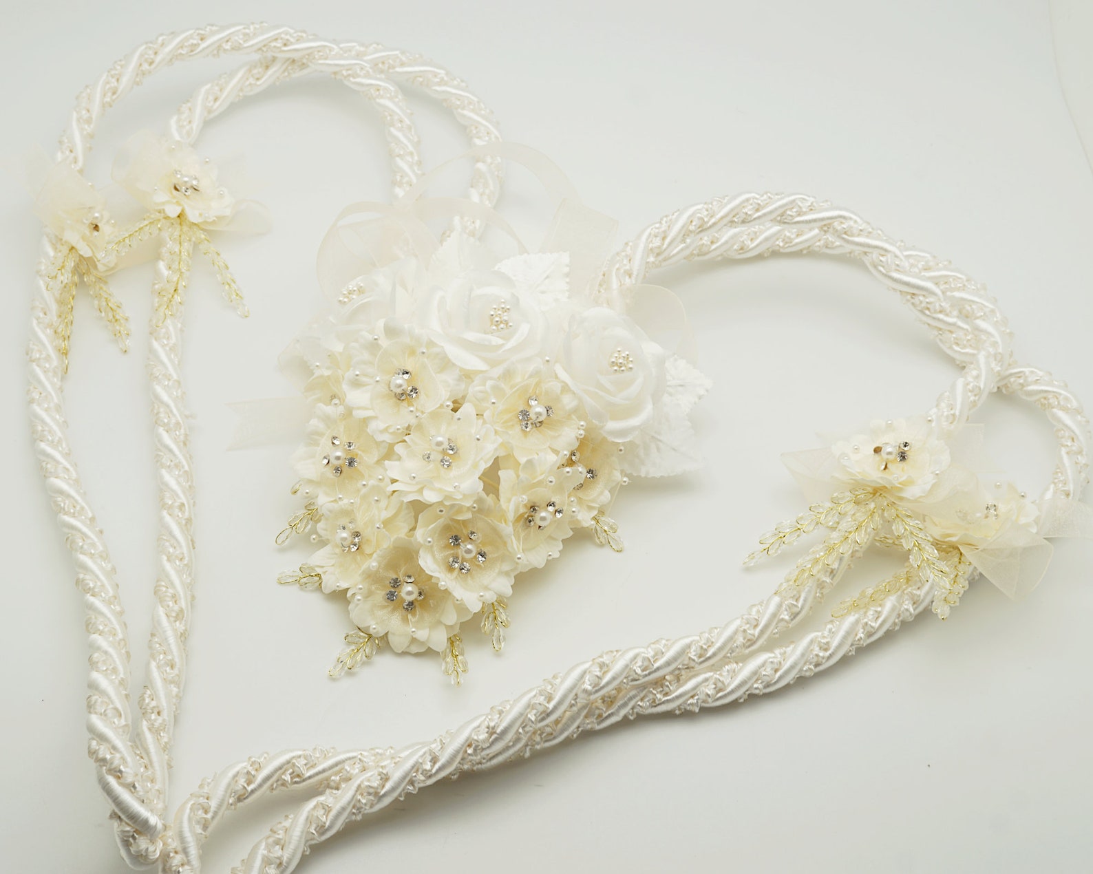 Ivory Wedding Lasso - Silk Flower Wedding Lasso - Lazo De Boda - Lazo ...