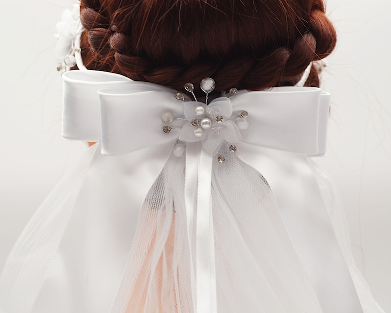 Communion Headpiece and Veil - Confirmation Headpiece and Veil - Girls ...