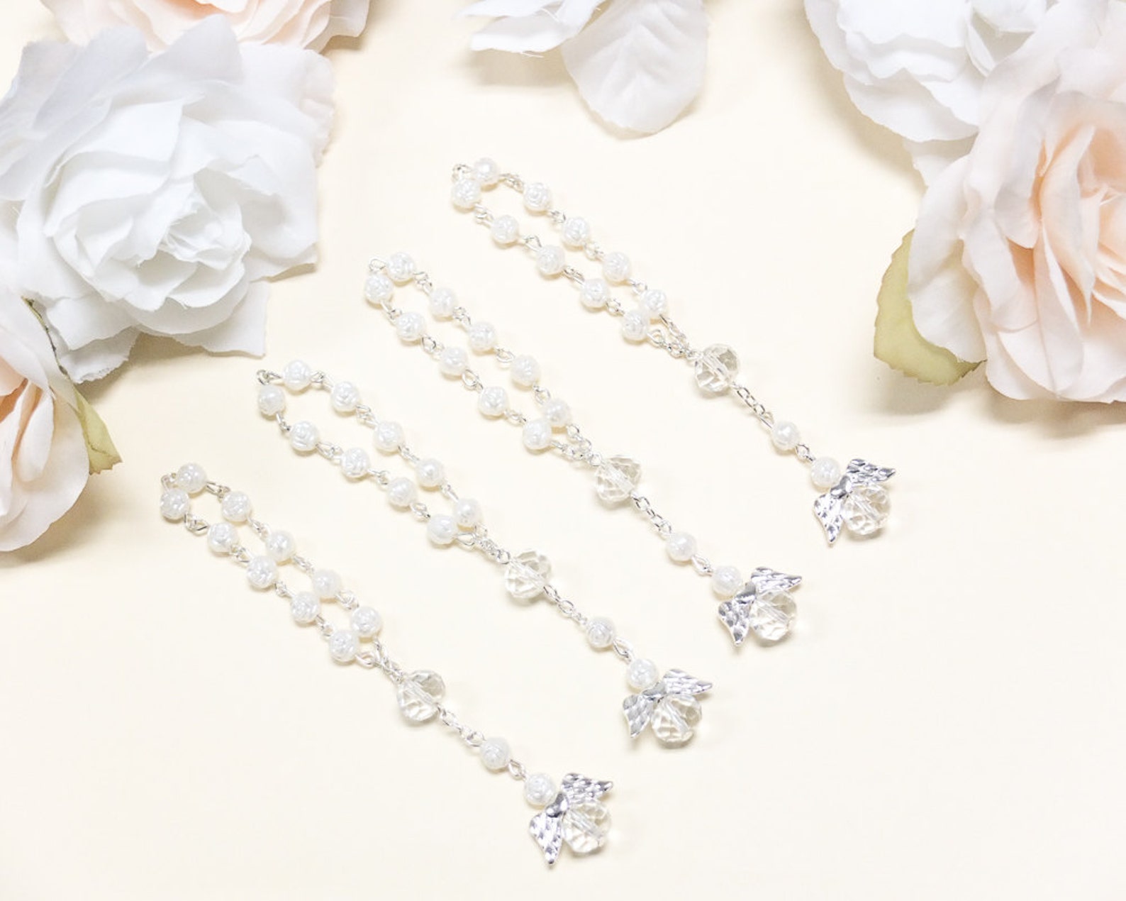 48 Mini Angel Rosary Baptism Rosary Favors Mini Rosary - Etsy