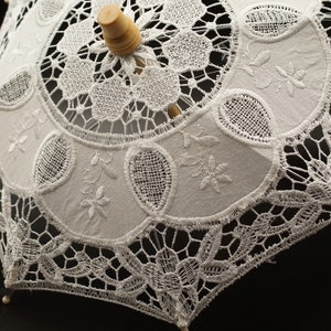 Mini Lace Parasol Wedding White, 10" Victorian Lace Parasol for Wedding ...