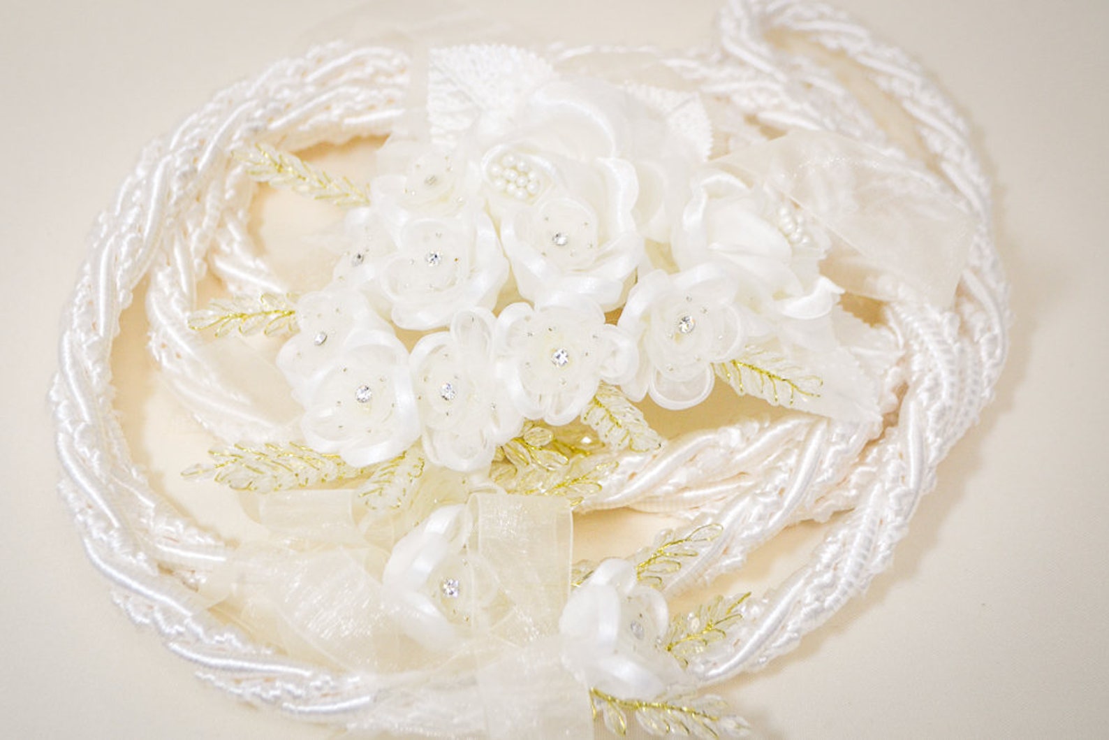 Ivory Wedding Lasso Satin Flower Wedding Lasso Lazo De - Etsy