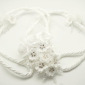 White Wedding Lasso - Silk Rose Flower Wedding Lasso - Lazo Para Boda ...