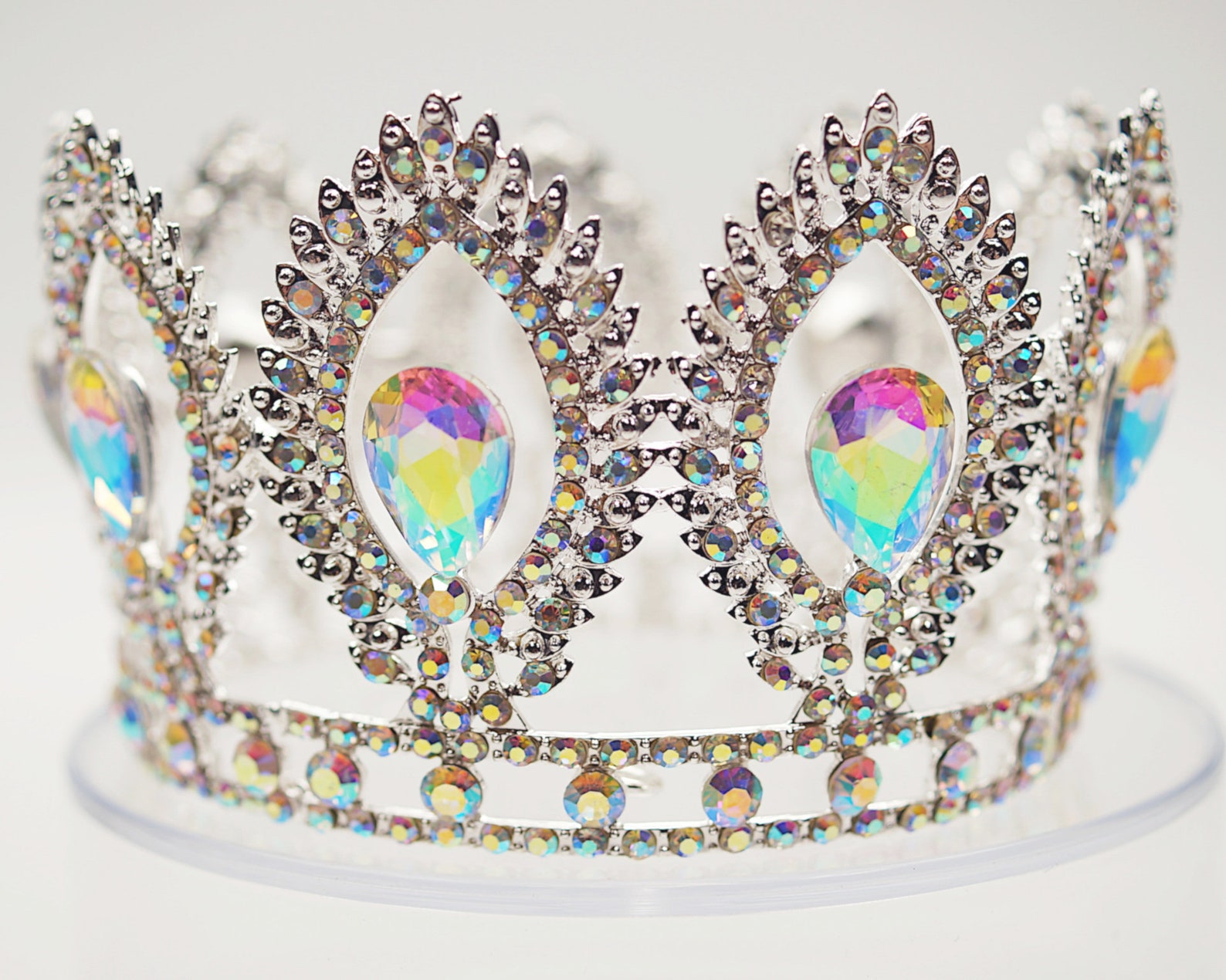 Silver Rhinestone Small Full Round Tiara Doll Baby Tiara | Etsy