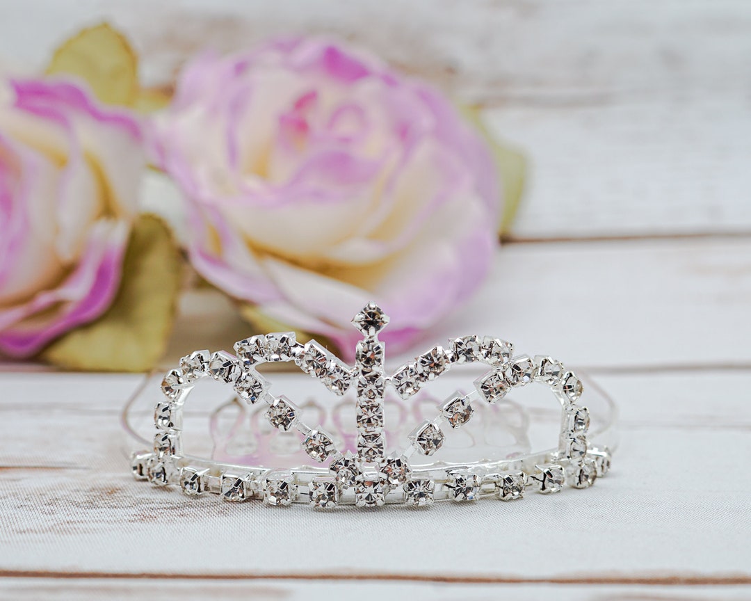 2.75" Miniature Silver Tiara Doll Crown Girl's Headpiece Baby Shower ...