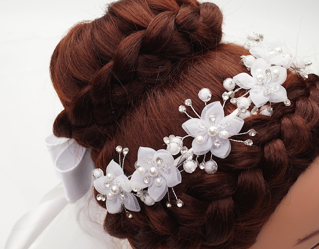 Communion Headpiece and Veil - Confirmation Headpiece and Veil - Girls ...