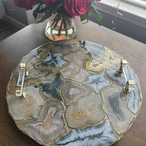 Stunning Agate Geode Tray - Unique Hand Made Luxury Home Decor. - Etsy