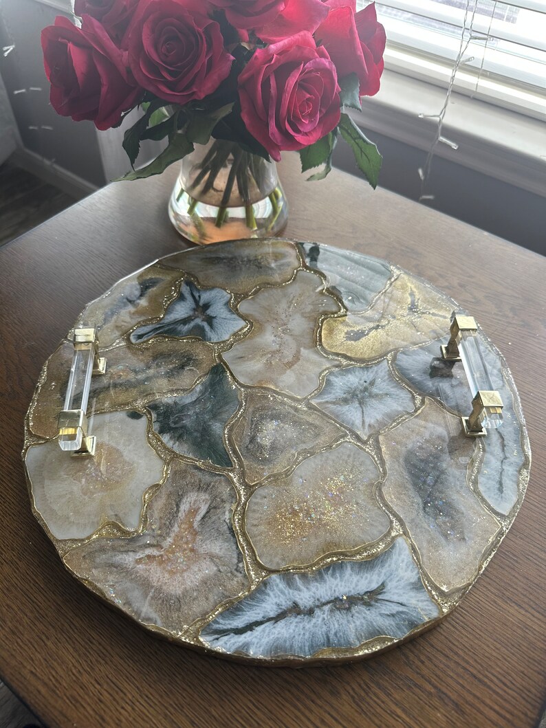 Stunning Agate Geode Tray - Unique Hand Made Luxury Home Decor. - Etsy