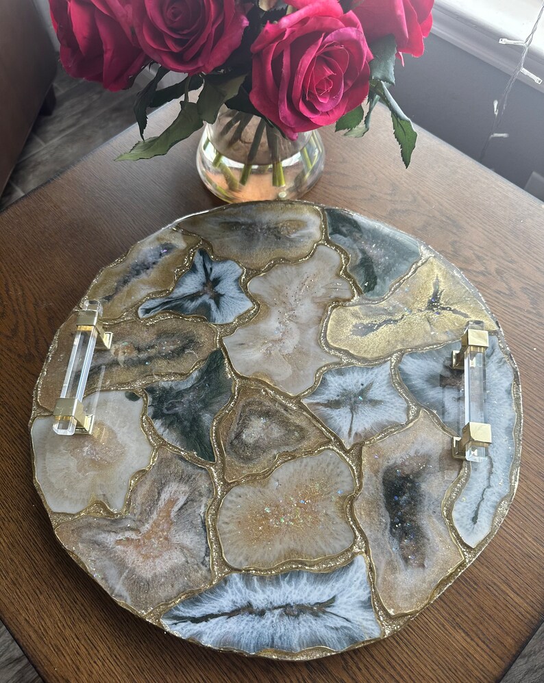 Stunning Agate Geode Tray - Unique Hand Made Luxury Home Decor. - Etsy