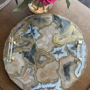 Stunning Agate Geode Tray - Unique Hand Made Luxury Home Decor. - Etsy